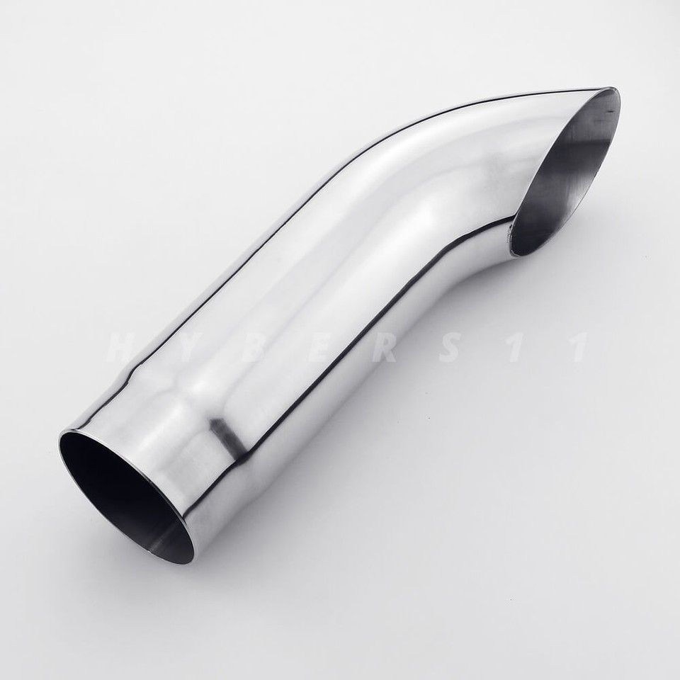 Pair 2.75" Outlet Turn Down Pipe Exhaust Tips 2.5" In Round 304 ...