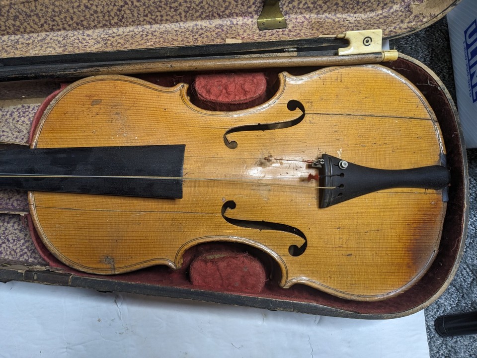 BEAUTIFUL OLD Antique GERMAN VIOLIN Flamed Wood Design 4/4 | eBay