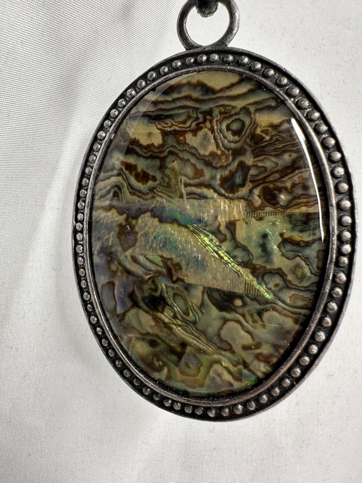 Natural Abalone Shell Pendant Necklace Boho Large Medallion Jewelry | eBay