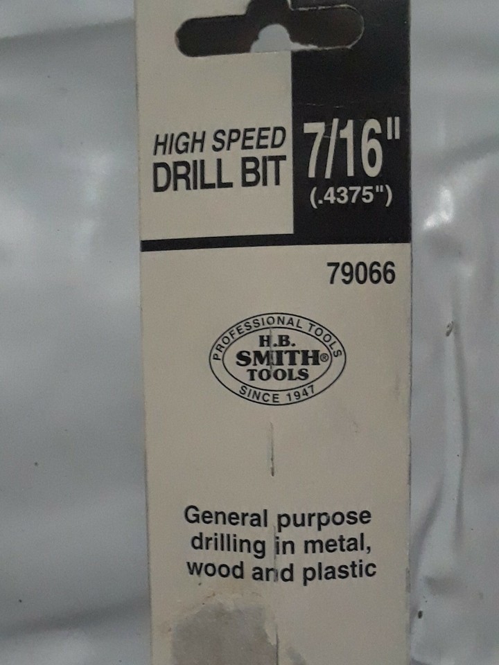 7/16" High Speed Drill Bit; H.B. Smith Tools; Titanium Steel; 79066 | eBay