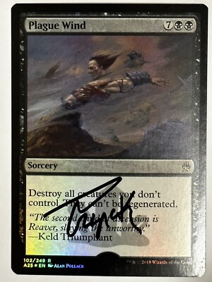 MTG Magic Plague Wind FOIL Signed Sketched Artist Proof x1 A25 Pollack ...