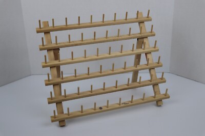 60 Spool Wooden Thread Holder Sewing and Embroidery Thread Rack June ...