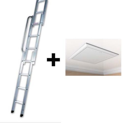 Timloc 1169 Loft Hatch / Door AND Youngmans 3 Section Loft Ladder ...