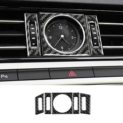 Carbon Fiber Central Console Clock Trim 5PCS For VW Passat Variant B8 ...