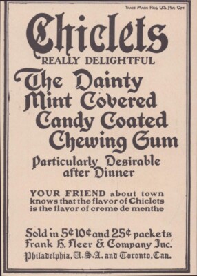 Chiclets - The Dainty Mint Covered Candy Coated Chewing Gum - Vintage ...