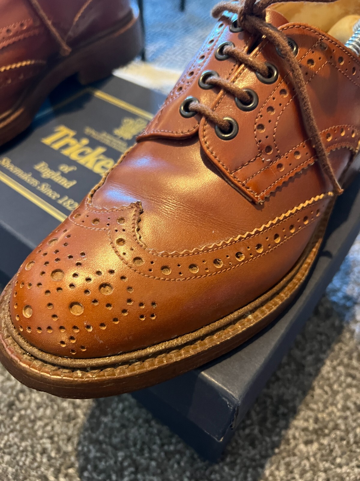 Tricker's Bourton Brogue UK Size 6.5 RRP £540 Marron Antique | eBay UK