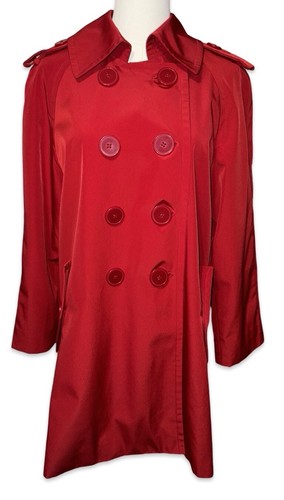 London Fog Tower Collection Red Trench Coat Sz M | eBay