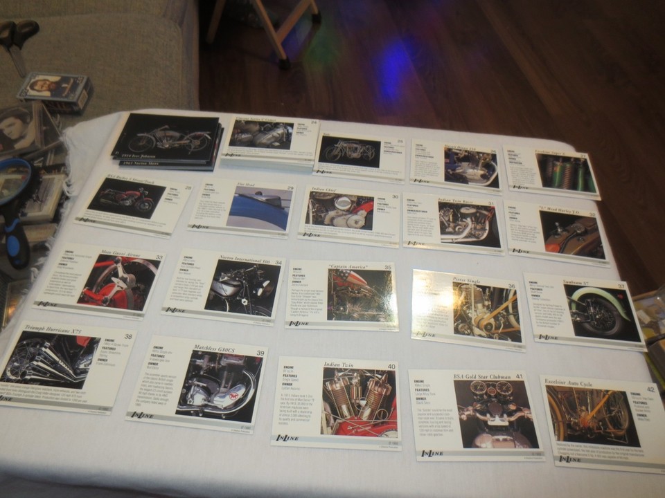 1993 INLINE MOTORCYCLE Complete Antique Motorcycles Card Set 56 Cards ...