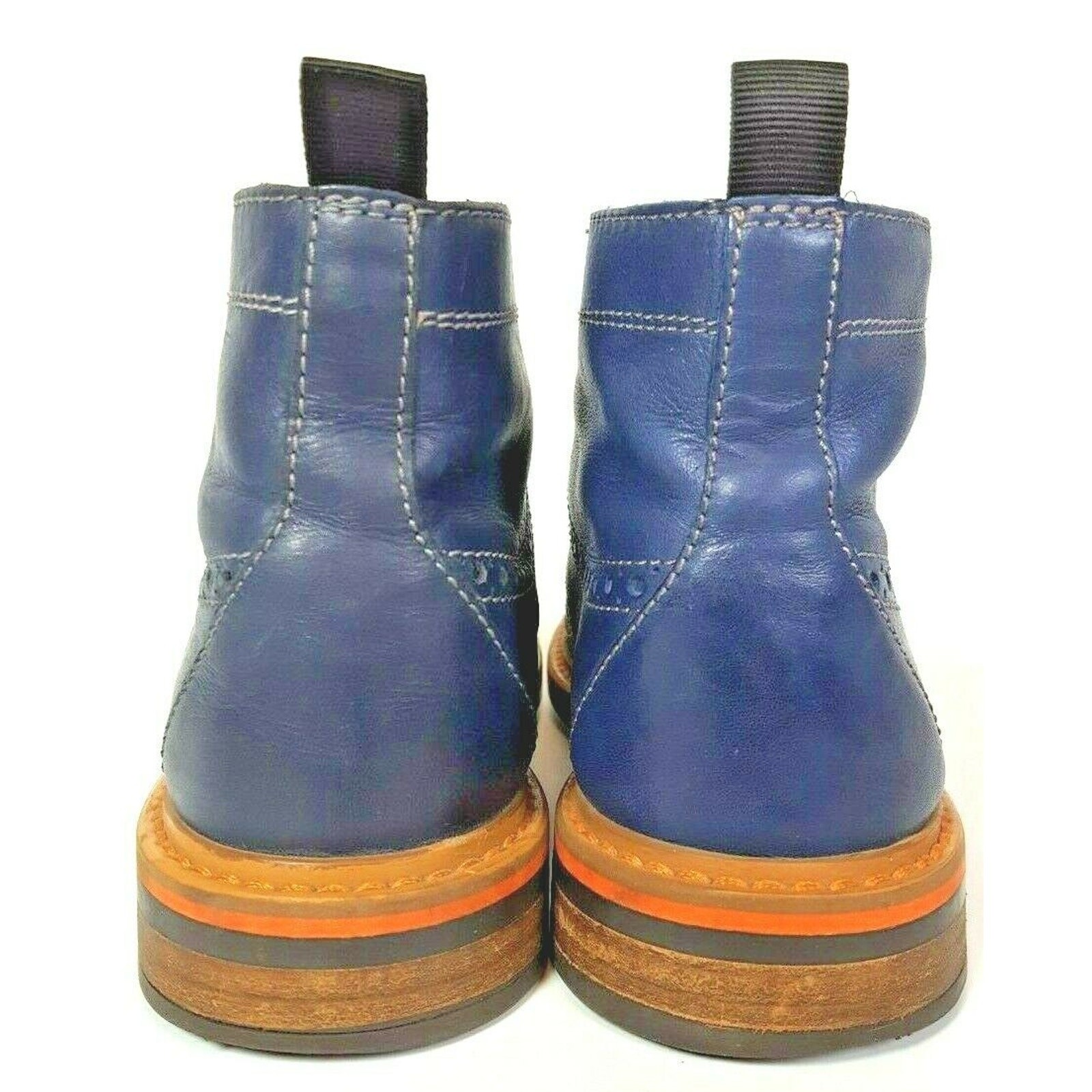 Clarks England Men's Blue Wingtip Leather Ankle Lace Up Boots Size 8.5 ...