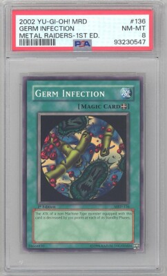 PSA 8 - Yu-Gi-Oh Card - MRD-136 - GERM INFECTION (common) *1st Edition ...