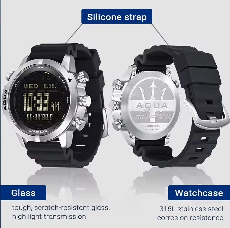 Digital Diving & Out Door NORTH EDGE Wrist Watch Computer Scuba Diving ...