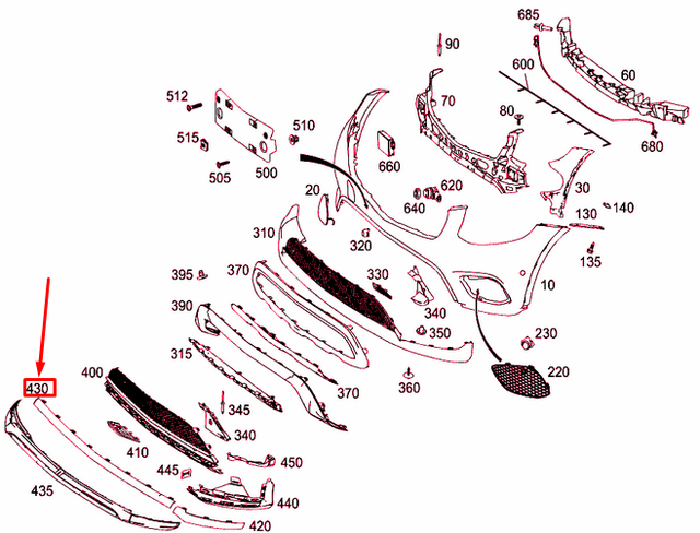 Mercedes-Benz GLC W253 Genuine Front Bumper Lower Chrome Trim ...