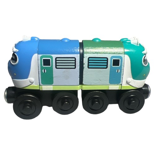 Chuggington Wooden Railway Engine Train Toot & Hoot Tomy White Blue ...