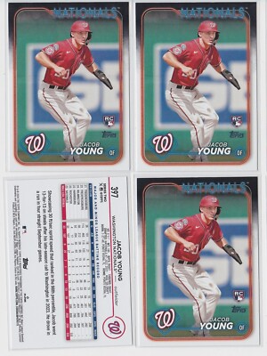 2024 Topps Series 2 JACOB YOUNG Washington Nationals (4 ROOKIE CARDS ...