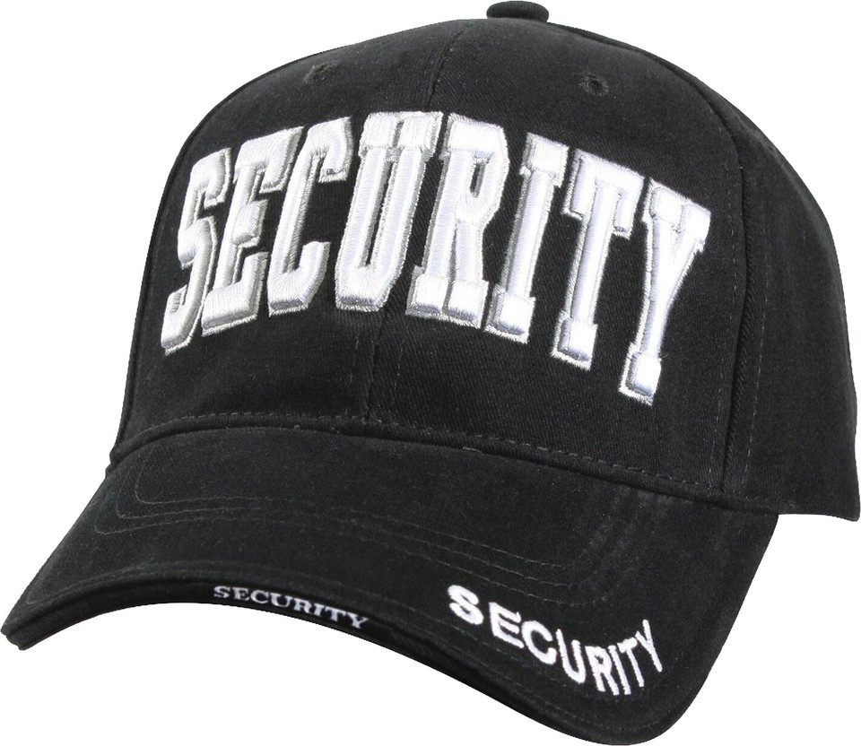 Deluxe SECURITY Bold Baseball Cap 3D Puff Embroidery Security Guard ...