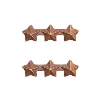 2x Military '3' Bronze 3/16" Stars mounted on bar for Device Ribbons ...