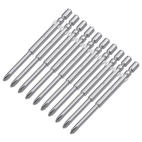 10 Pcs 4mm Round Shank 60mm Length 3mm PH0 Magnetic Screwdriver Bits ...