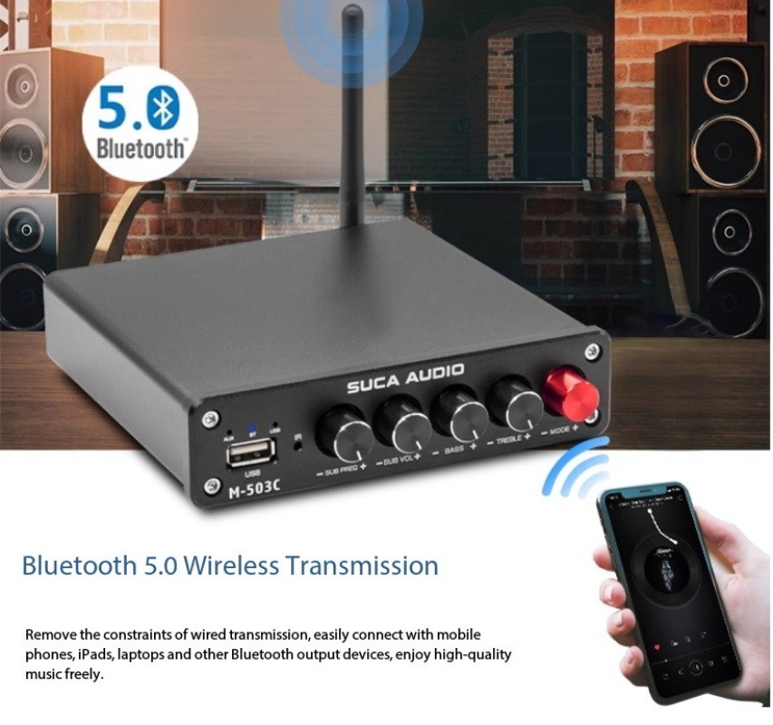 5.0 Hi-Fi Mini Amplifier USB Drive High-Power 2.1 Digital Hi-Fi Home ...