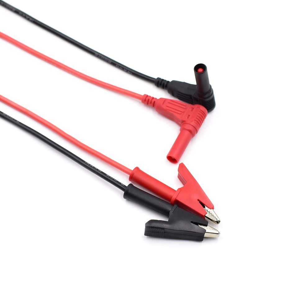 14 Gauge Multimeter Test Leads with Right Angle Banana Plug Alligator ...