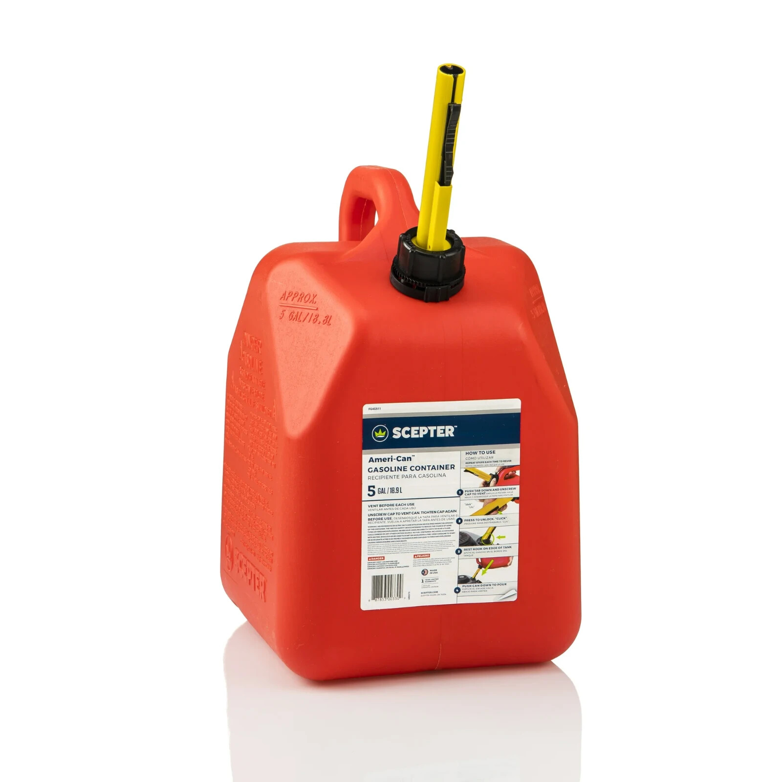 Scepter FG4G511 Ameri-Can Gasoline Can 5 Gal - Red, Gas Can Fuel ...