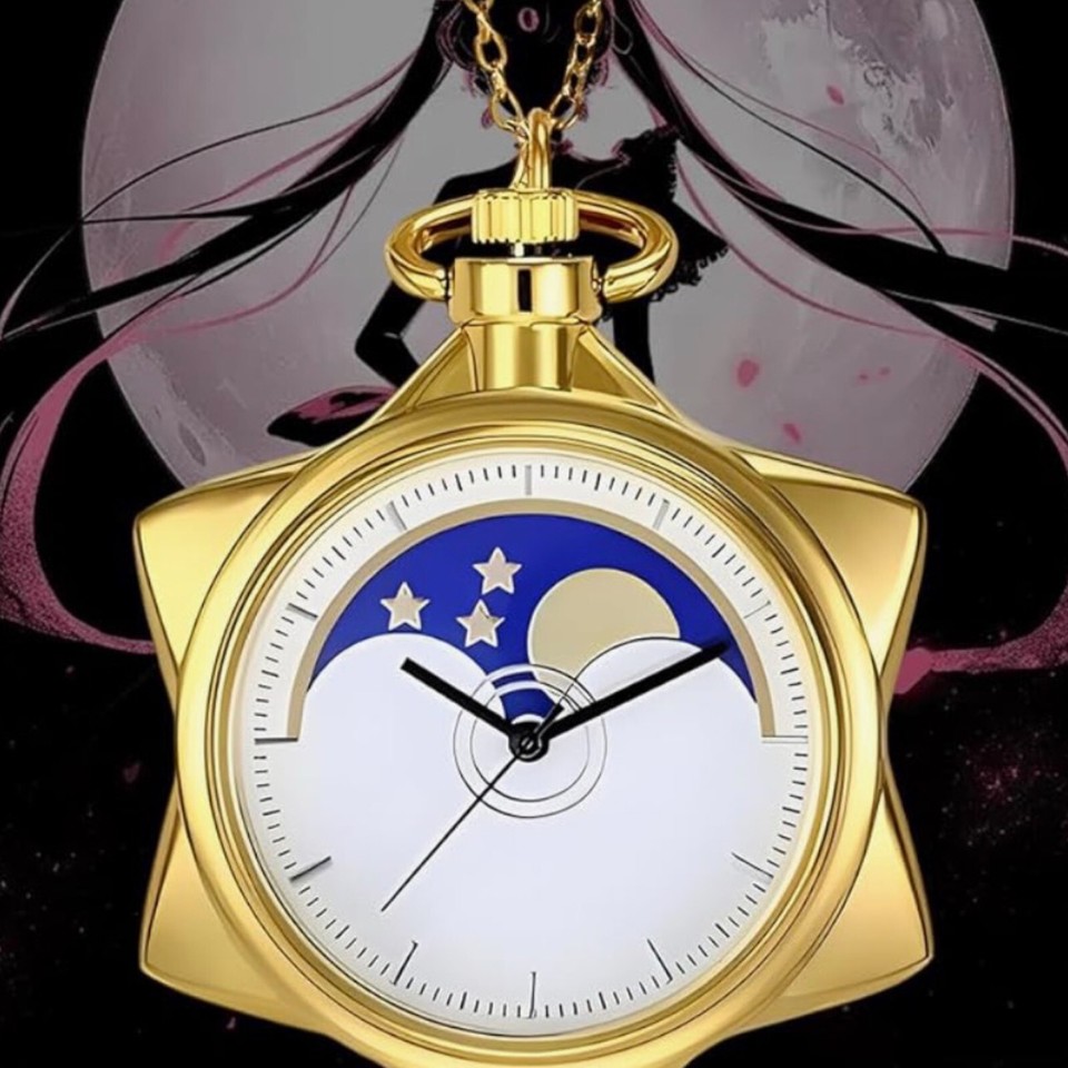 Anime Sailor Moon Pocket Watch Tsukino Usagi Chiba Mamoru Love Necklace ...