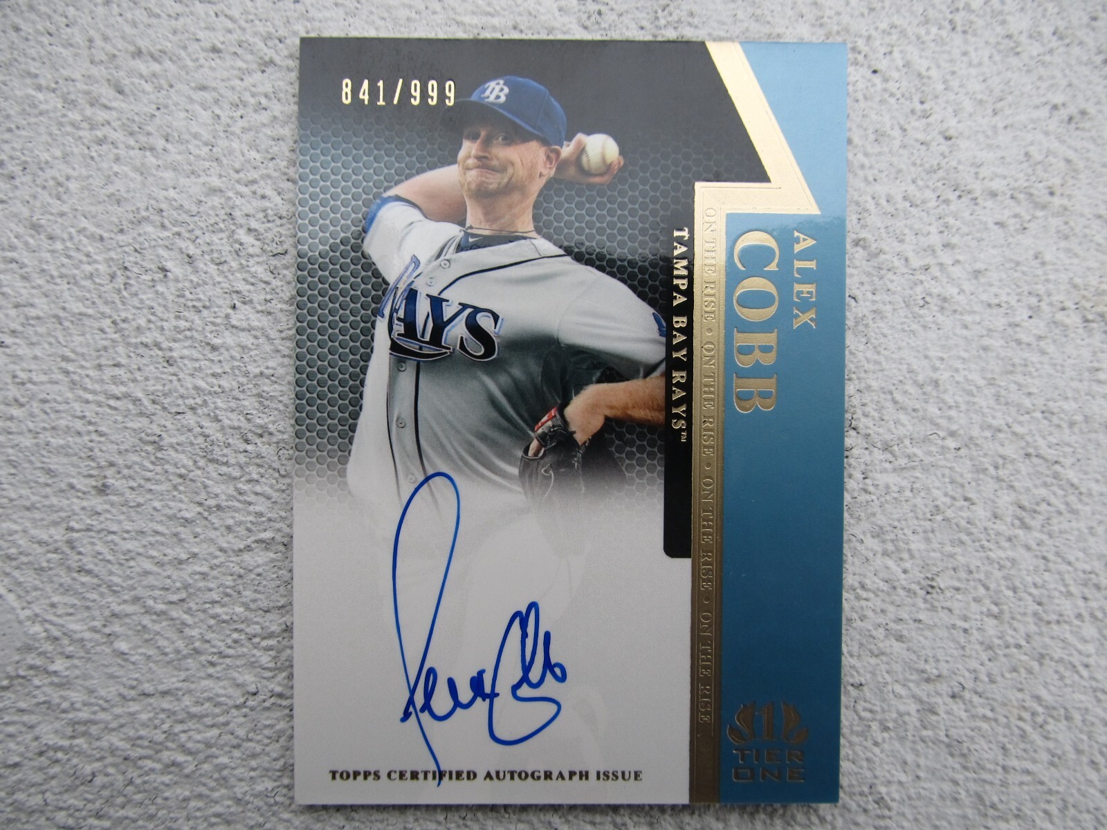 Rays Alex Cobb Signed Autographed 2011 Topps Tier One # 841 / 999 Mint ...
