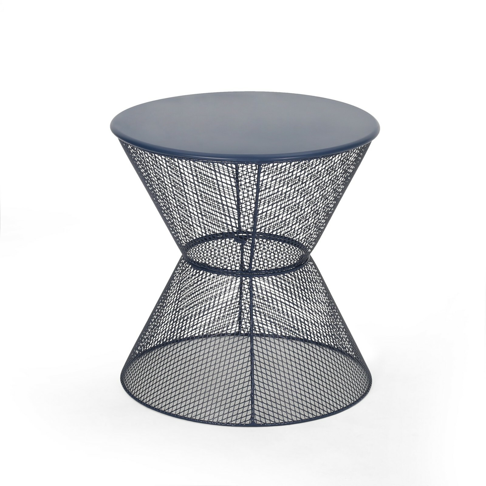 Outdoor Modern Metal Mesh Hourglass Side Table | eBay