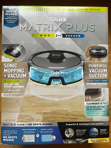 NEW Shark Matrix Plus 2 in 1 Robot Vacuum & Mop with Sonic Mopping ...