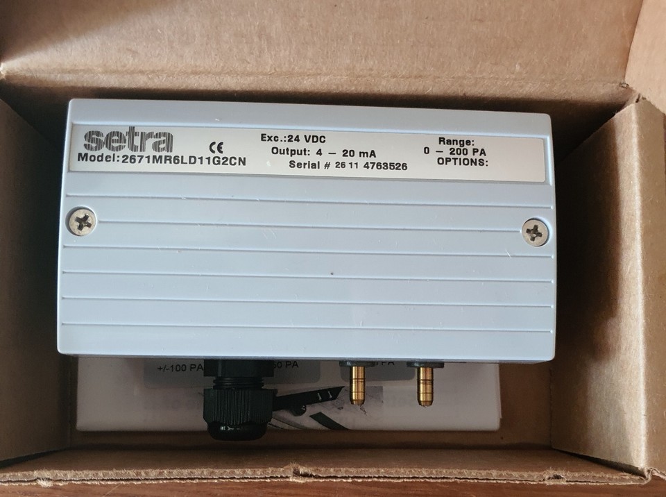 Setra Low pressure sensor - model 267 - PN: 2671MR6LD11G2CN 0-200 PA ...