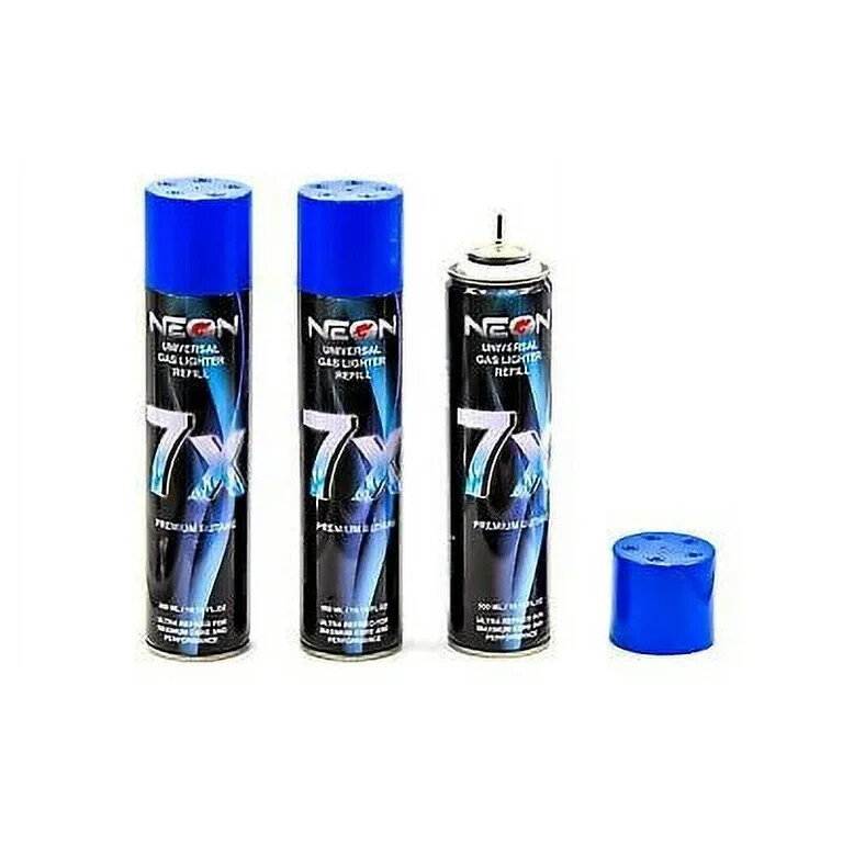3 Can Neon 7X Refined Butane Lighter Gas Fuel Refill 300 mL | eBay