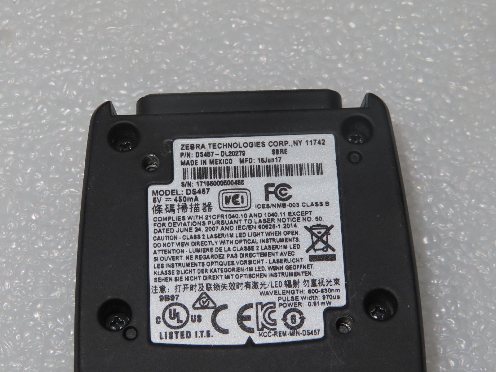 Zebra Ds457 Fixed Mount 1d/2d Imager Barcode Reader USB Scanner W ...