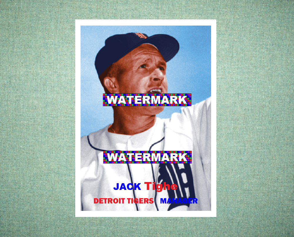 Jack Tighe Detroit Tigers 1957 Style Custom Baseball Art Card | eBay
