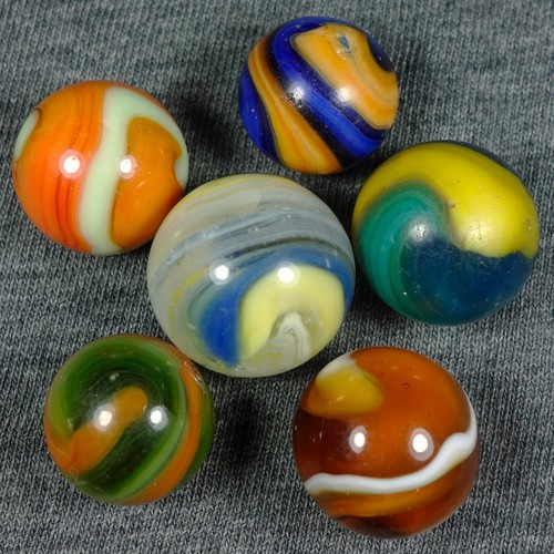 6 ANTIQUE AKRO AGATE CORKSCREW MARBLES | eBay