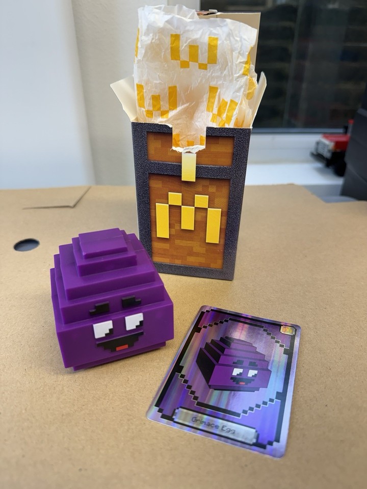 Minecraft Grimace Mcdonald’s Egg and Card limited edition Movie s25 ...