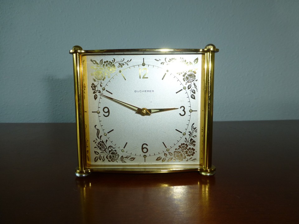 Vintage Bucherer Wind Up Musical Table Alarm Clock (Watch The Video) | eBay
