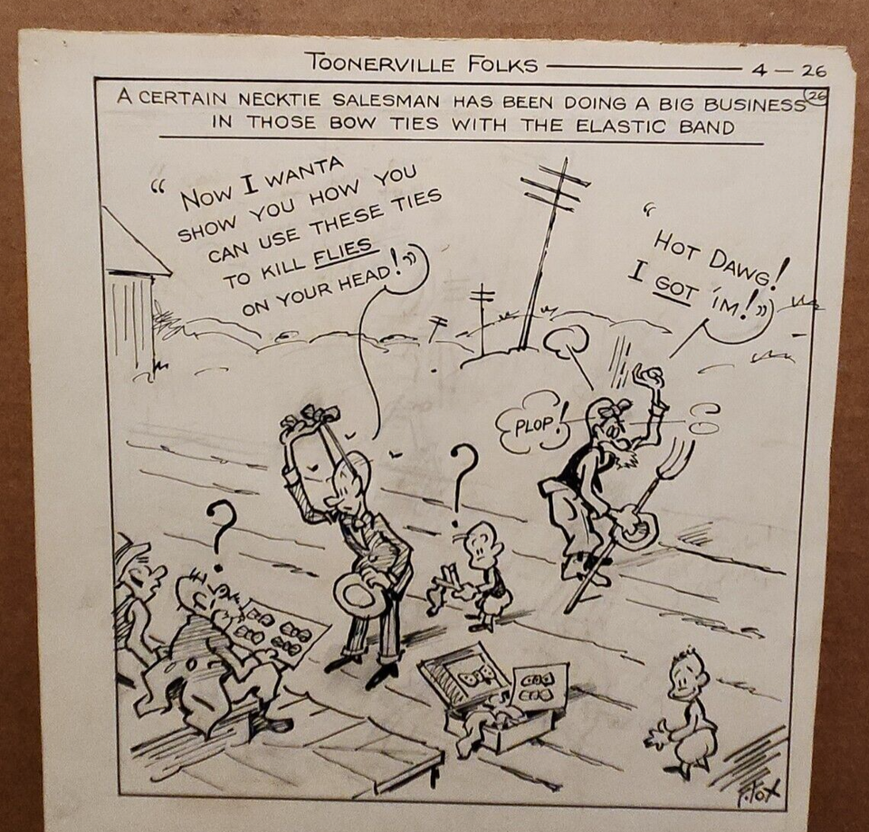 TOONERVILLE FOLKS Comic Strip Original Art 4-26-1930s FONTAINE FOX Fly ...