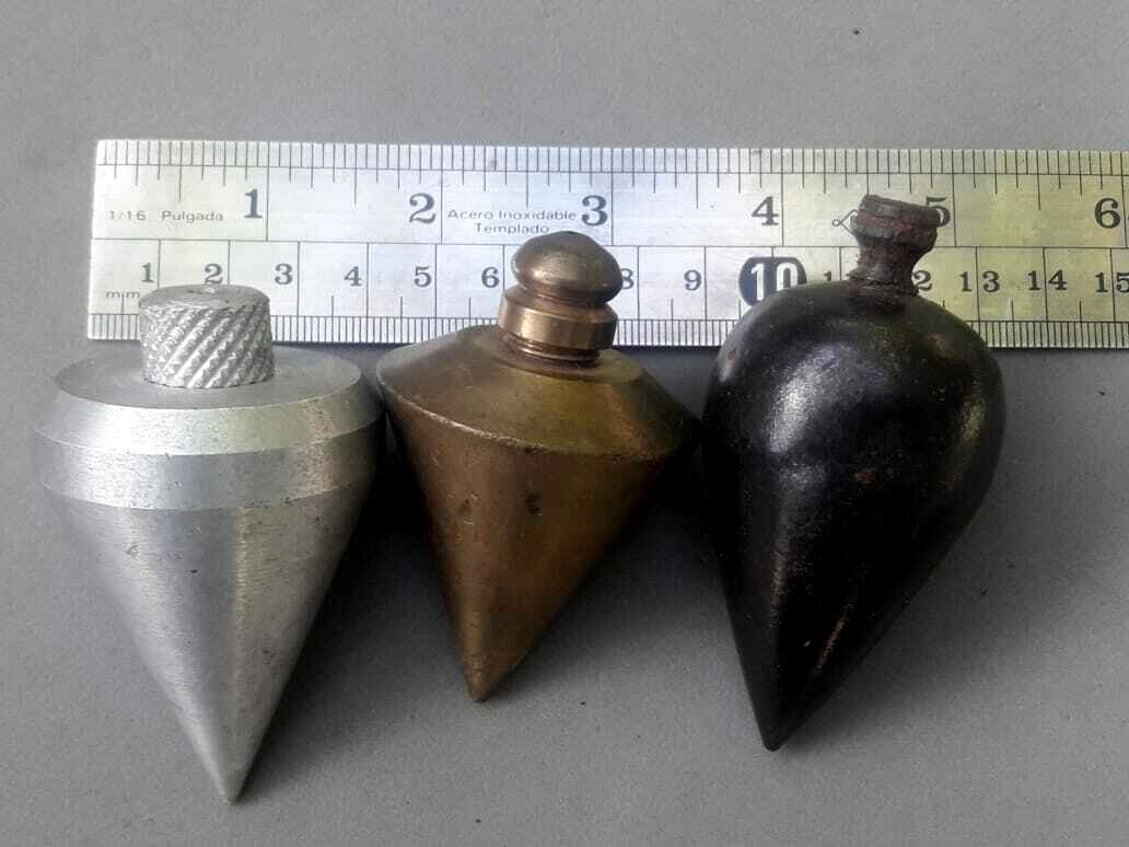 Vintage lot 3 Plumb Bob Bronze aluminum & iron | eBay