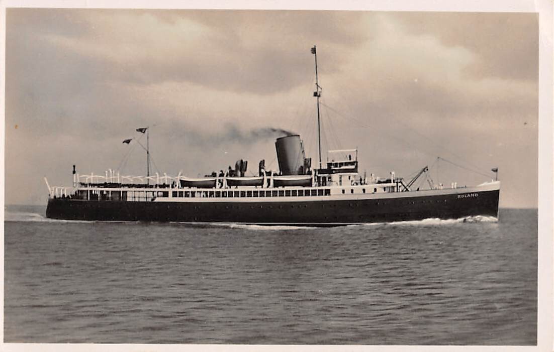 SS ROLAND AT SEA ~ NORD-DEUTSCHER LLOYD SHIP LINE, REAL PHOTO PC ~ used ...