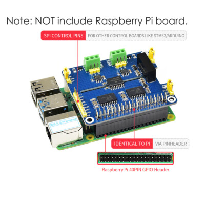 2-Channel CAN BUS Expansion HAT for RPI Raspberry Pi 3 Model B Plus 4 ...