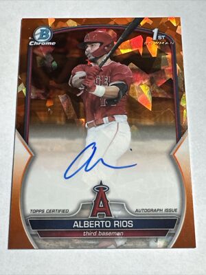 2023 1st Bowman Draft Sapphire Alberto Rios Orange Ref Auto 18/25 RC ...