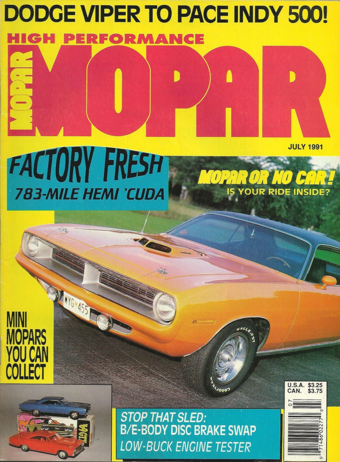 High Performance Mopar magazine July 1991 excellent condition Dodge ...