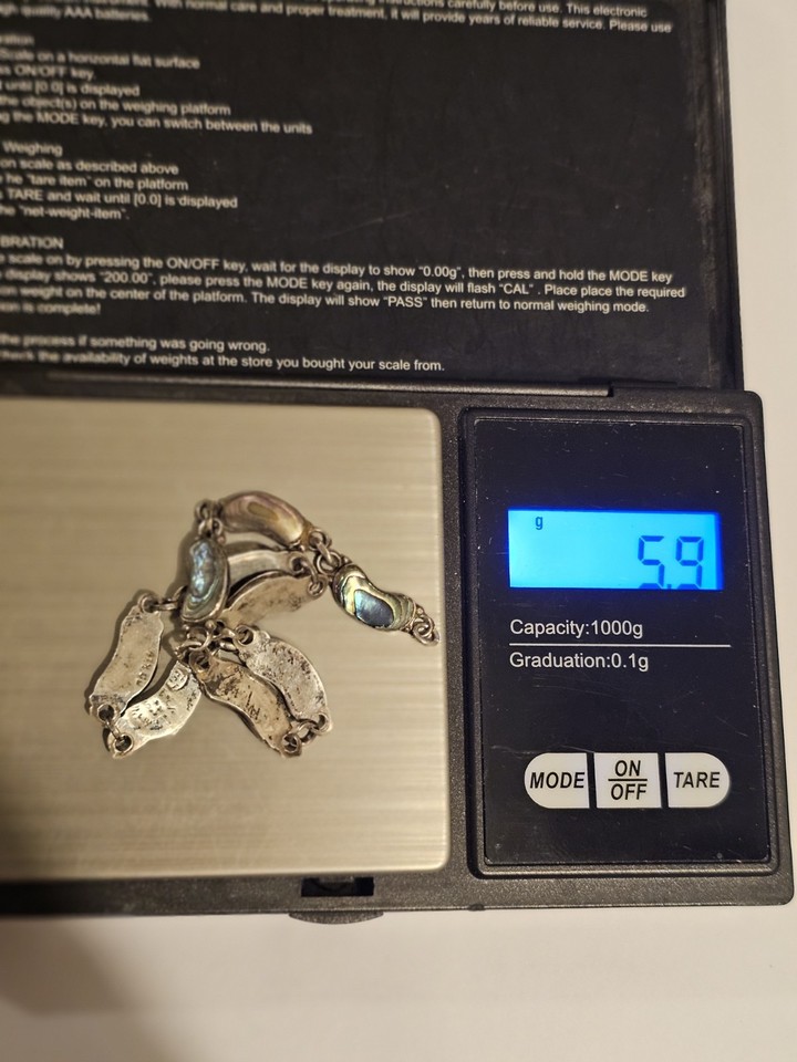 Very Old Pawn Mexico Taxco Signed Abalone Shell 7in Bracelet #S44/02 | eBay