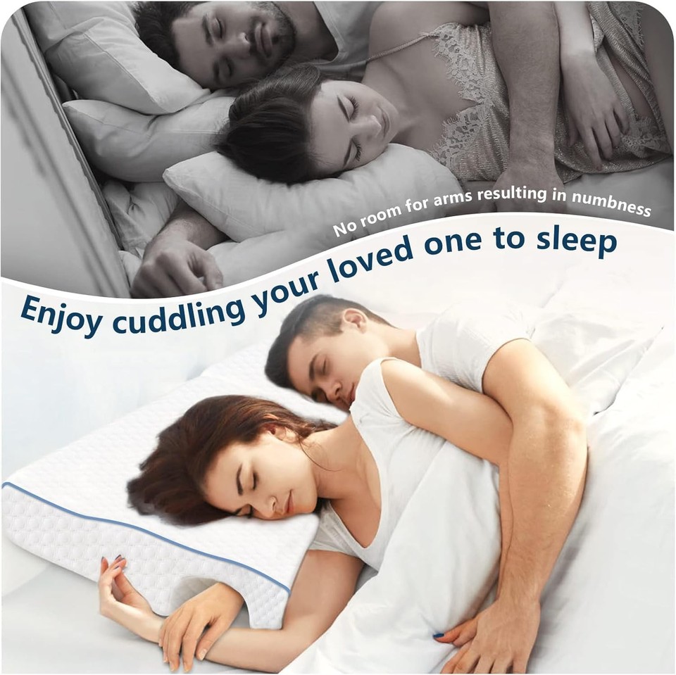 FITHUGOO Arched Memory Cuddle Pillow for Couple, Ergonomic Anti ...