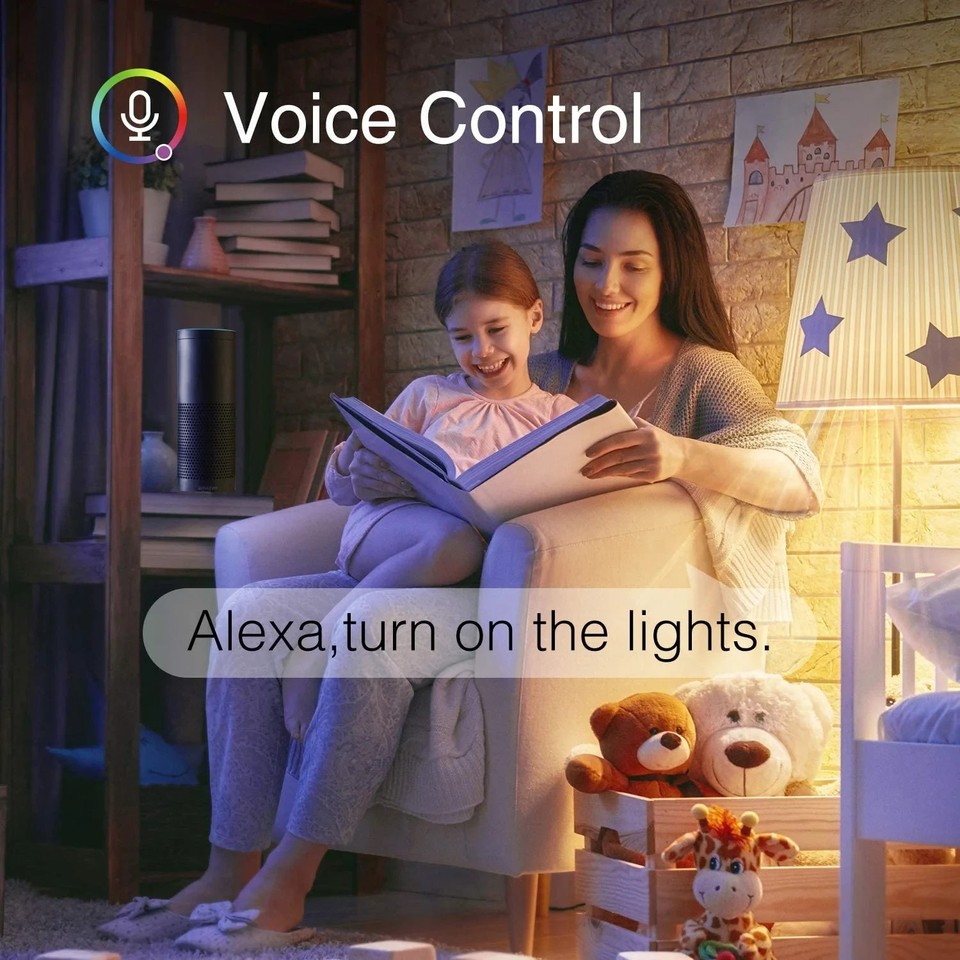 Gosund Smart Bulbs 4-Pack – A19 RGB+White WiFi LED, Alexa/Google ...