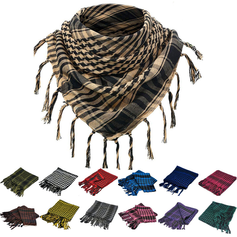 Shemagh Tactical Desert Scarf Wrap Keffiyeh Head Neck Arab Scarf Tassel ...