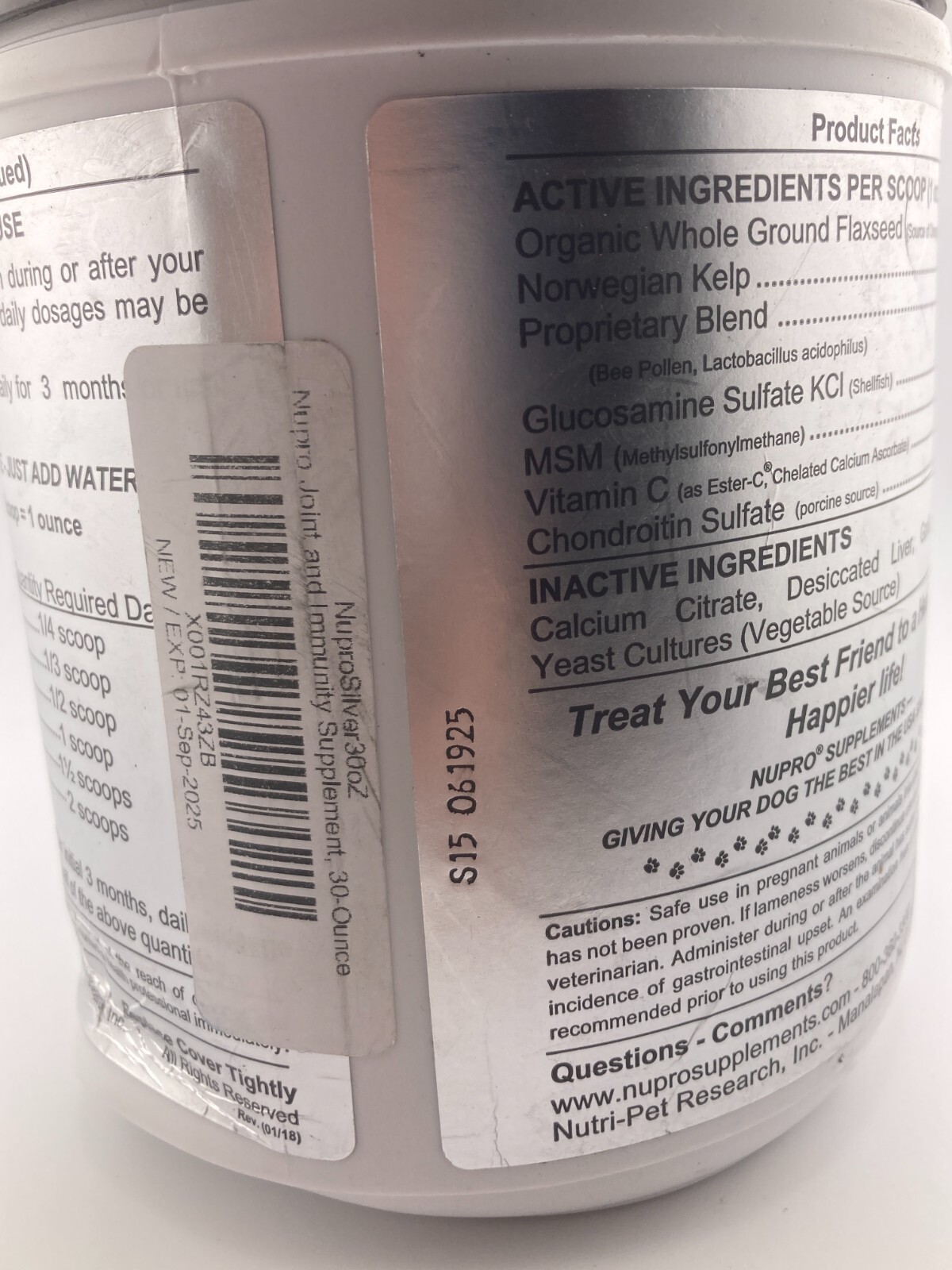 NUPRO Nupro17425 Silver Joint & Immunity Support for Dog 30 Oz for sale ...