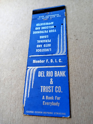 Vintage Matchbook: Del Rio Bank & Trust Co, TX | eBay