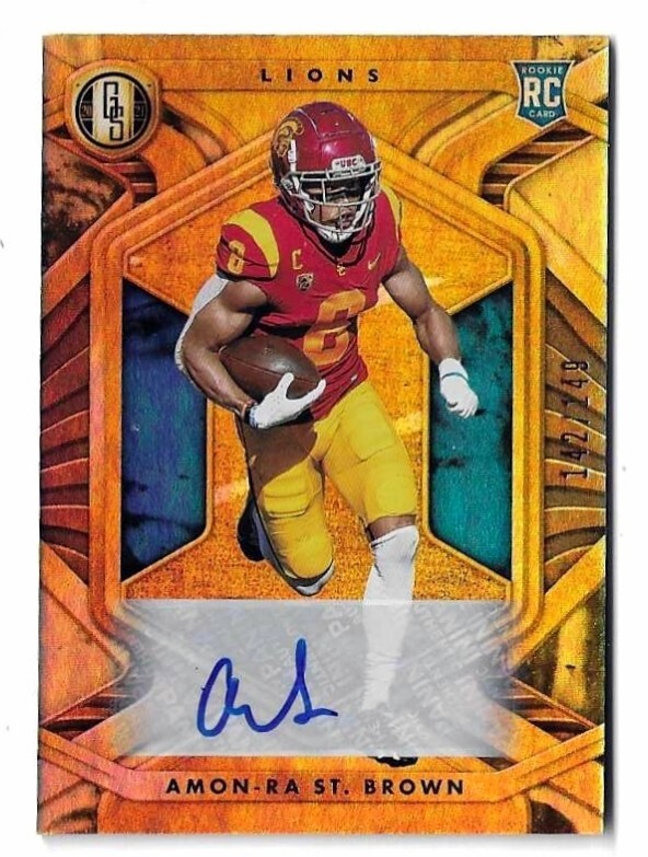 2021 Panini Gold Standard AMON-RA ST. BROWN Rose Gold AUTO /149 Rookie ...
