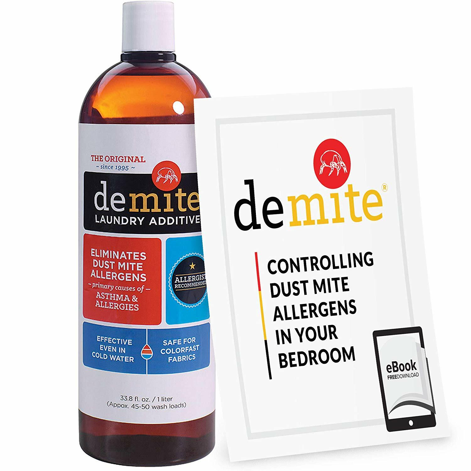 DeMite 1 Liter Laundry Additive Allergy Relief Dust Mite Allergens ...