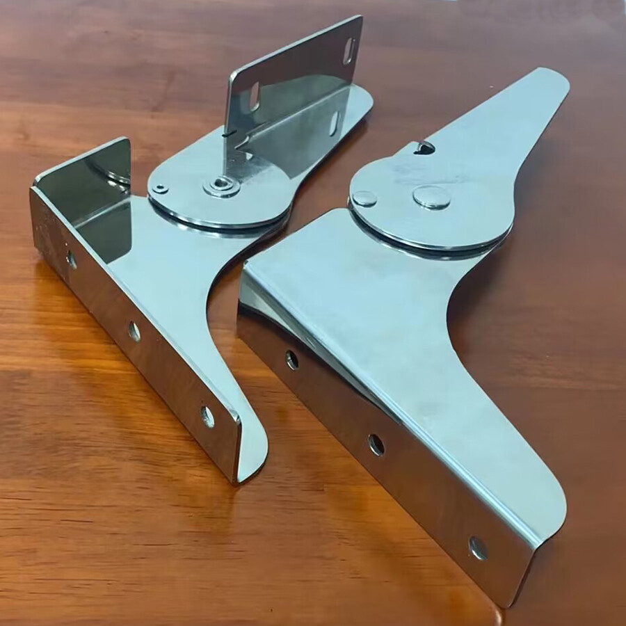 2PC Ranger Boat Folding Seat Hinge Bracket Stainless Steel Silver 7mm/0 ...